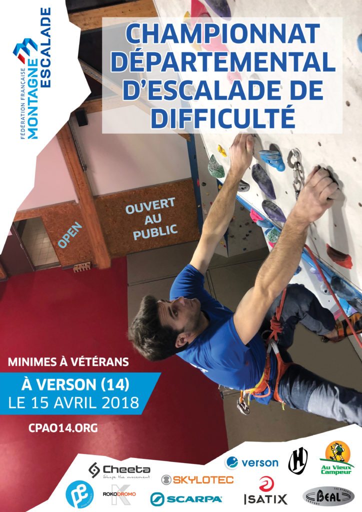 Championnat départemental d’escalade de difficulté – CPAO14